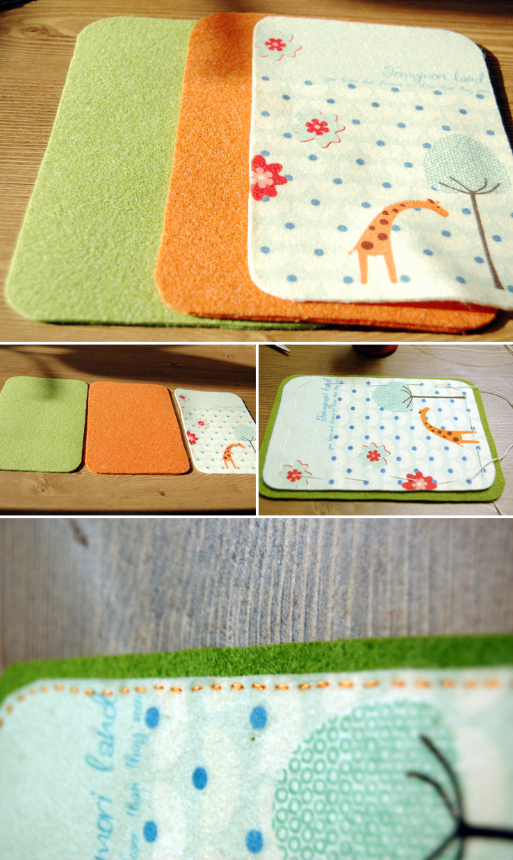 핸드메이드펠트diy 화장품 파우치 만들기 가방안의 소지품을 깨끗하게 정리하여 나를 더 빛나게 해줄 일러스트 동화이야기
