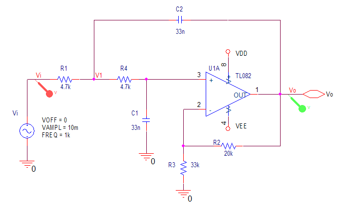 저역통과 필터, RC Low pass filter OP AMP - 1's order & 2's order RC filter ...