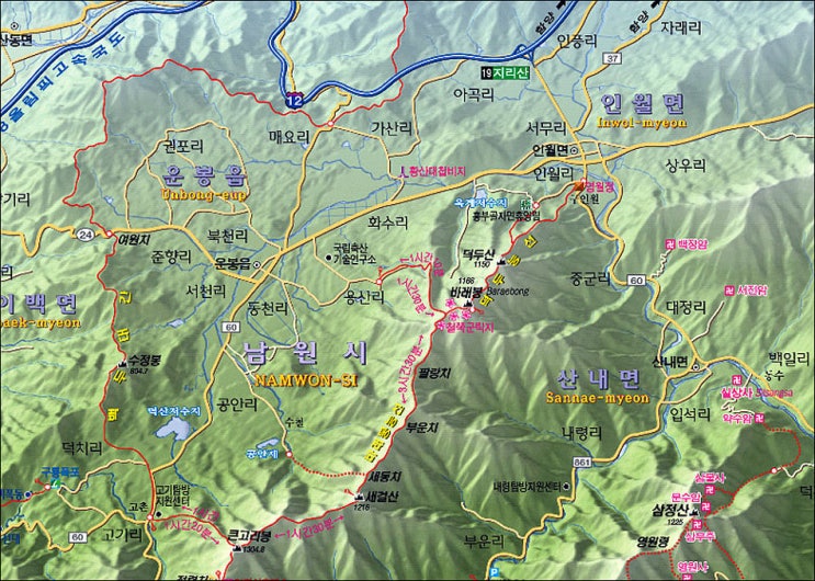지리산 등산지도 : 네이버 블로그