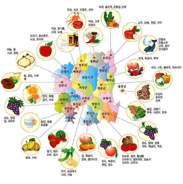 우리나라 특산물 지도 : 네이버 블로그