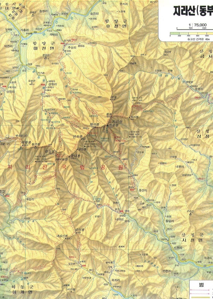 지리산 등산지도 : 네이버 블로그