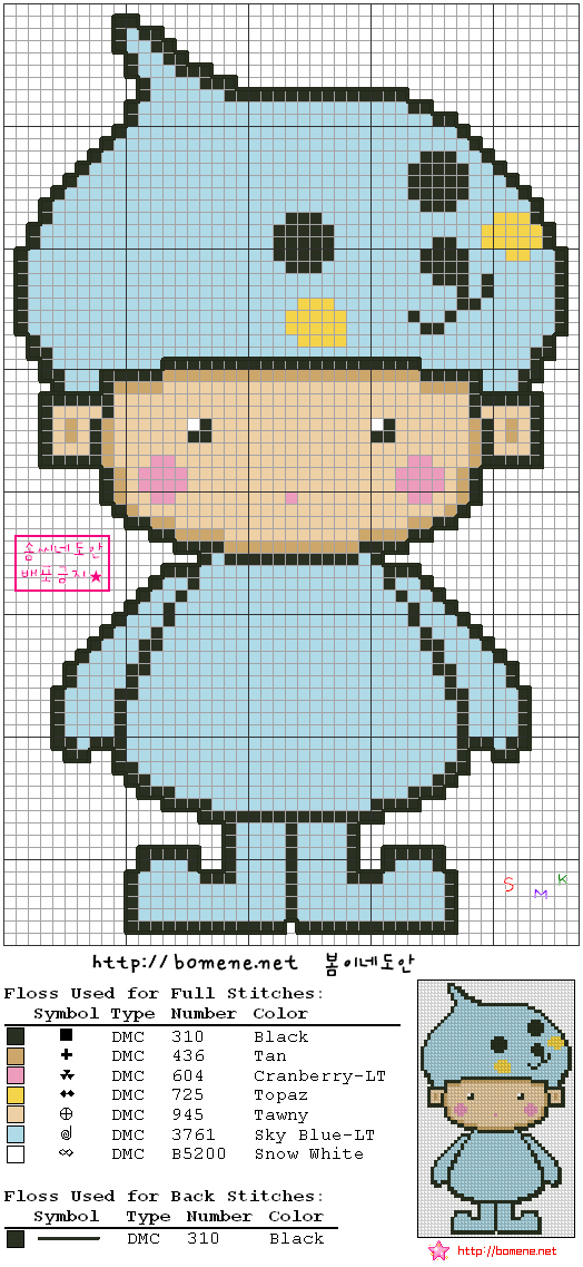 캐릭터 옷입은아이들 _ 십자수도안 : 네이버 블로그