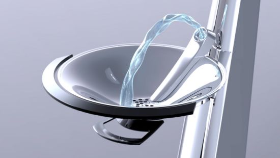 수전 - Height adjustable drinking fountain slides up and down to reduce ...