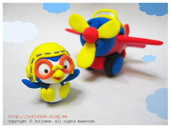 칼라클레이로 비행기 타고 있는 뽀로로 만들기 : 네이버 블로그