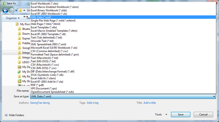 Excel - XML 파일 연동 : 네이버 블로그