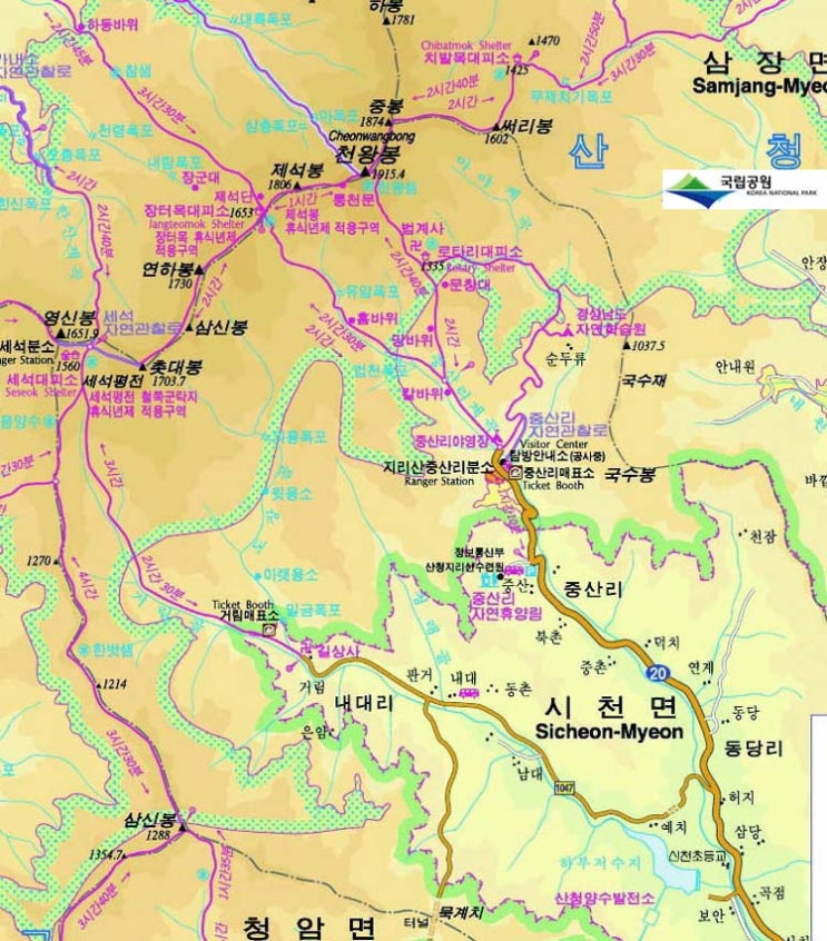 지리산 등산지도 : 네이버 블로그
