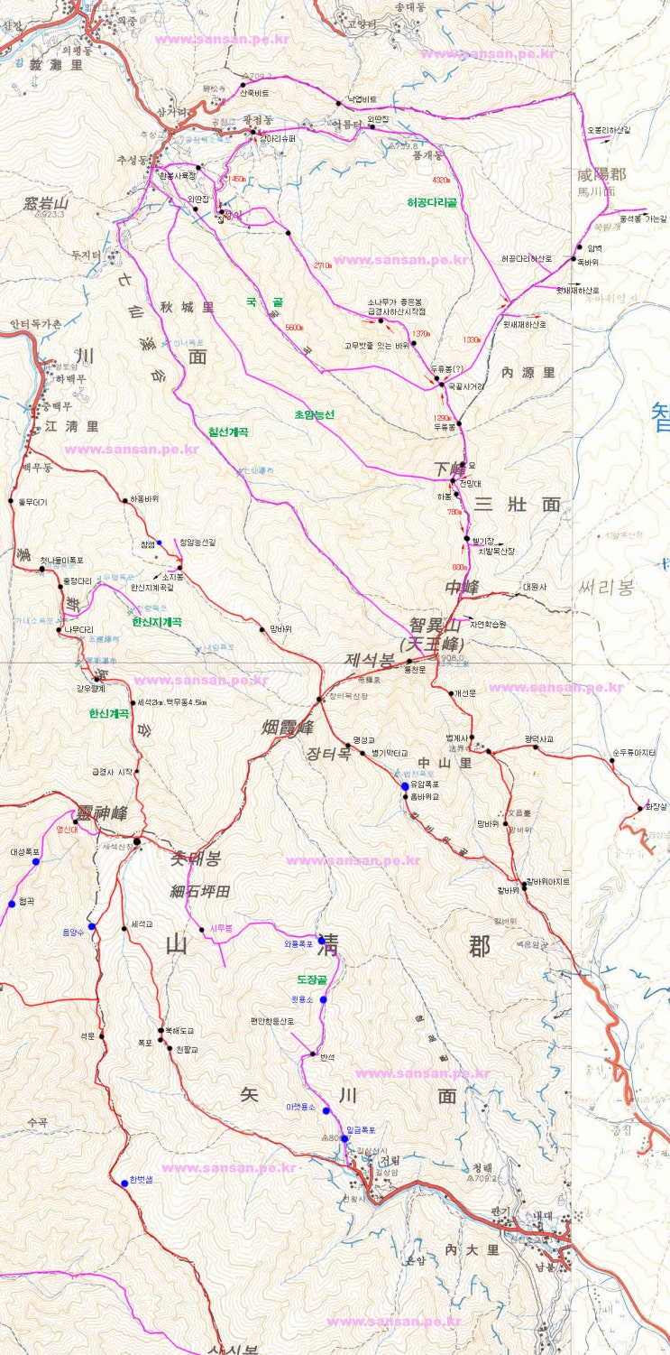 지리산 등산지도 : 네이버 블로그