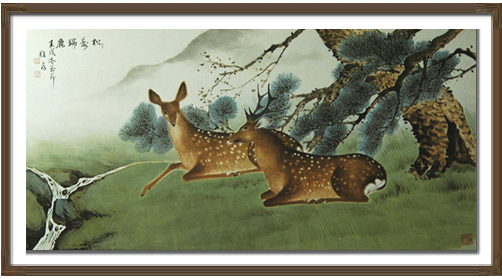 고려미술 동양화 [작품명:사슴 _ 유명작가 아천 김영철작가] : 네이버 블로그