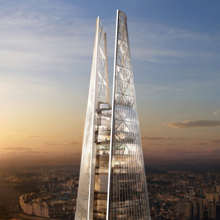 잠실 제 2롯데월드 월드타워 건설현황:Lotte Jamsil World Tower | 556m | 1823ft | 123 층 ...