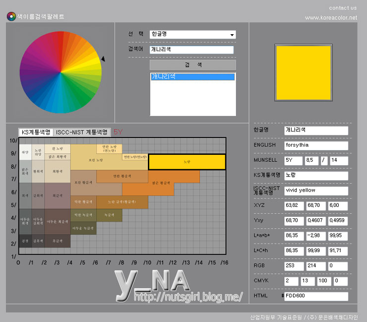 색이름 검색 팔레트 색이름검색팔레트 - 먼셀,KS계통색, LAB, RGB, CMYK : 네이버 블로그