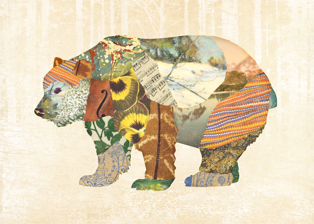 [일러스트/콜라주] Gerren Lamson가 그린 수채화로 그린 콜라주 형식의 동물 일러스트 : 네이버 블로그