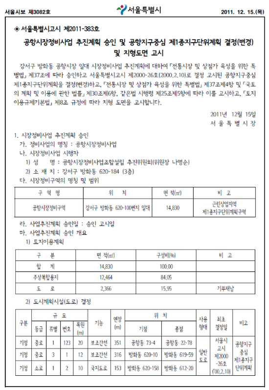 공항시장정비사업 추진계획 승인 및 공항지구중심공항시장재개발 공항시장재건축 지형도면 정정고시 네이버 블로그