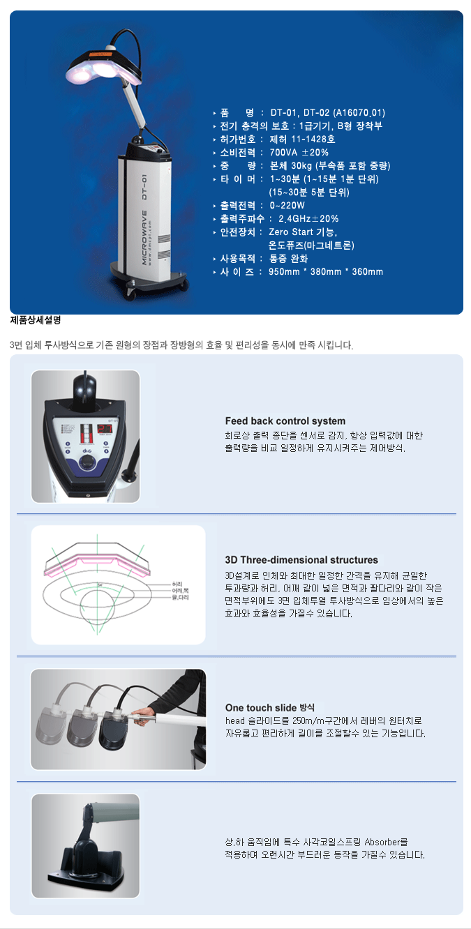 마이크로웨이브3면입체투열방식국산 극초단파치료기dt 01 네이버 블로그