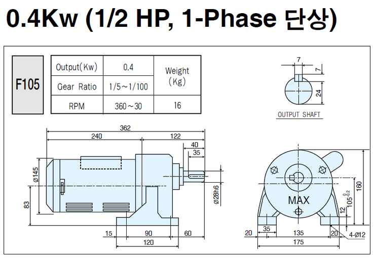 삼양감속기 맥스기어드모터 도면 및 캐드 (0.2KW~0.4KW) : 네이버 블로그
