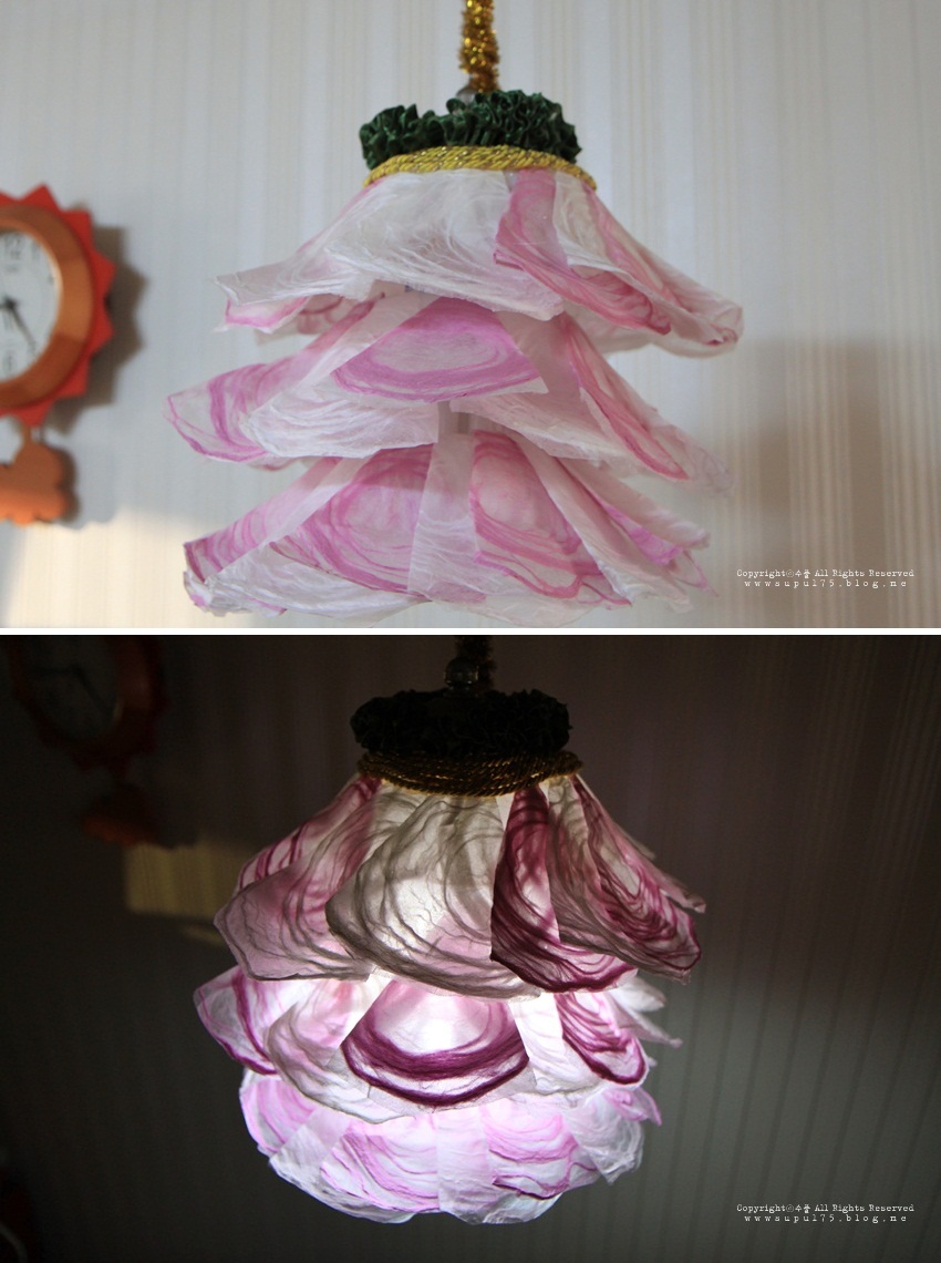 인테리어 전등갓만들기 크린랲 다회용공기 전등갓리폼 네이버 블로그