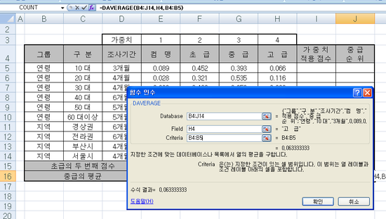 DAVERAGE, ROUND함수 : 네이버 블로그