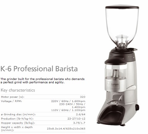 [가비나루커피]콤팍 Compak K6 그라인더 : 네이버 블로그