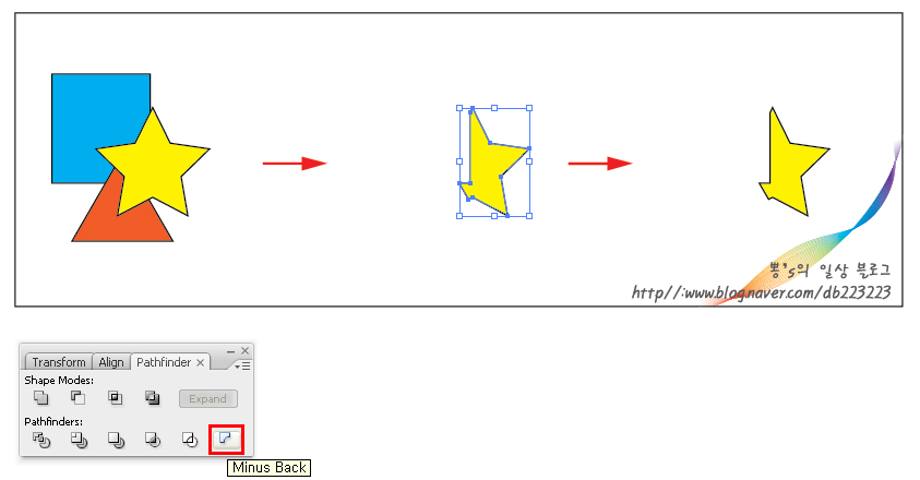 일러스트레이터 - 패스파인더(자르기) : 네이버 블로그