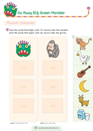 무료 영어동화 워크시트 2탄! - 노부영 Go Away Big Green Monster!! : 네이버 블로그