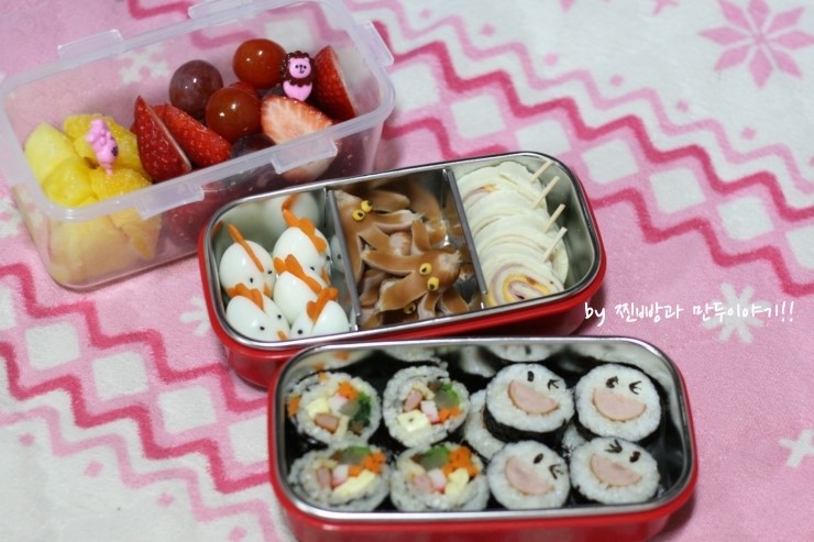 초등소풍도시락 스마일김밥 문어비엔나 닭모양 메추리알 롤샌드위치 초딩 찐빵의 첫 봄소풍도시락 쌌어요 네이버 블로그