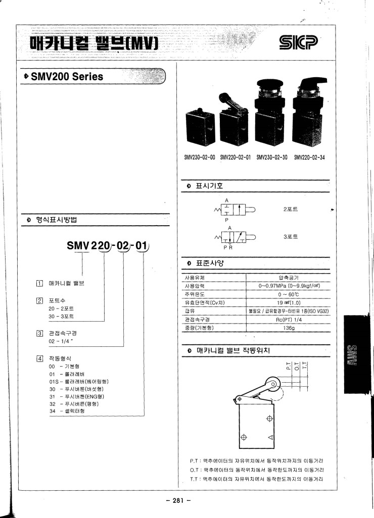 선경뉴매틱 SKP 메카니컬 밸브 SMV 200 시리즈 (MECHANICAL VALVE SMV 200 SERIES) : 네이버 블로그