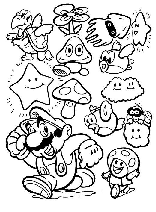 슈퍼마리오 색칠공부&색칠놀이 프린트 자료 / 캐릭터 색칠하기 : 네이버 블로그