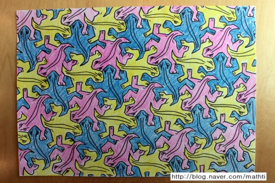 에셔의 테셀레이션 만들기 2 도마뱀들 네이버 블로그