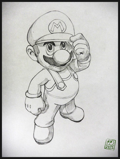 버섯먹으면 커지는 캐릭터 슈퍼마리오~그림그리기 : 네이버 블로그