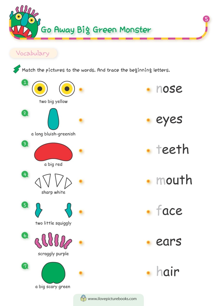 go away, big green monster 워크시트자료 : 네이버 블로그