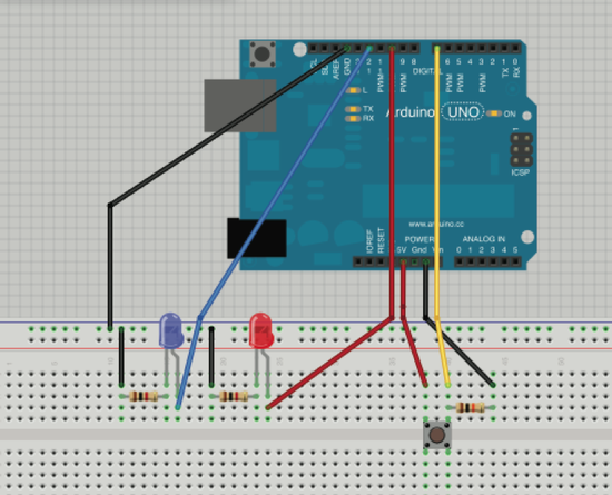 아두이노arduino 스위치로 Led 2개 제어하기 네이버 블로그