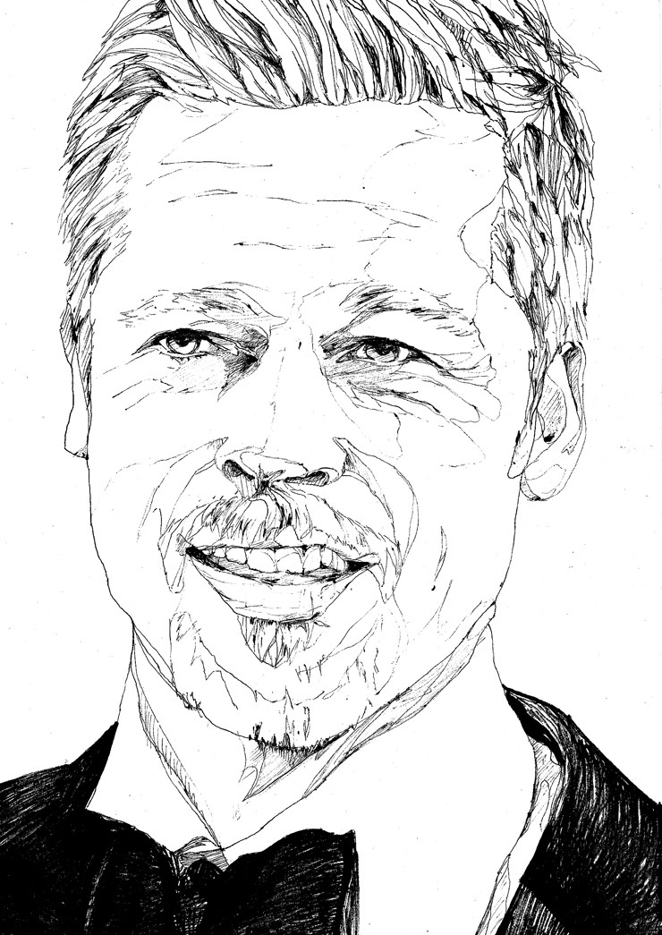 인물펜드로잉펜드로잉라인드로잉라인일러스트브래드 피트인물펜펜일러스트일러스트 네이버 블로그