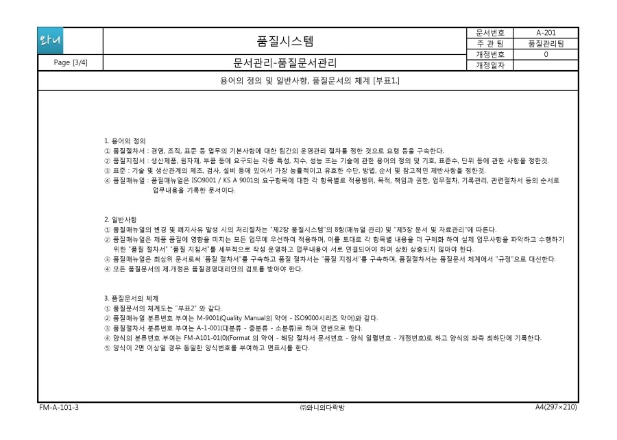 연재 4회 Ks·iso 회사표준·업무절차서·지침서 품질경영 문서작성 품질문서관리규정a201 네이버 블로그