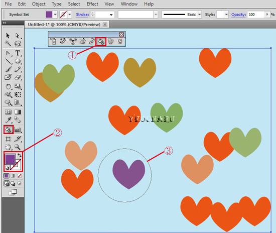 [일러스트레이터] 심볼(Symbol)등록, 심볼 깨기, 심볼 스프레이 툴(Symbol Sprayer) ① 사용하기 : 네이버 블로그