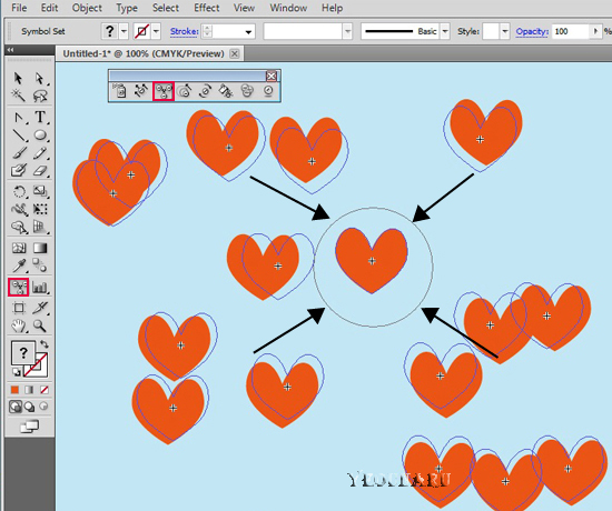 [일러스트레이터] 심볼(Symbol)등록, 심볼 깨기, 심볼 스프레이 툴(Symbol Sprayer) ① 사용하기 : 네이버 블로그