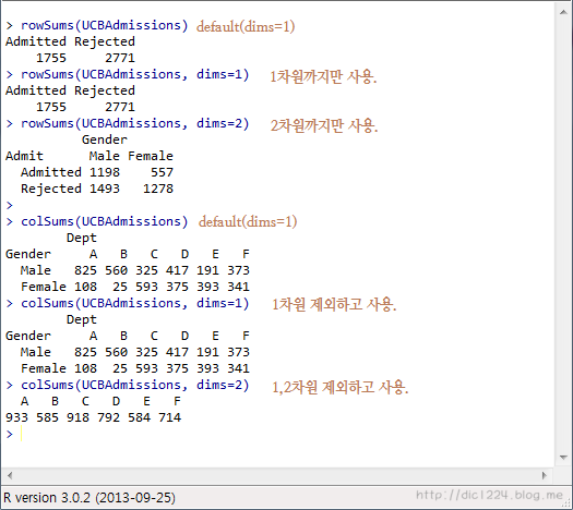 R 언어_ 함수 : rowSums, rowMeans, colSums, colMeans : 네이버 블로그