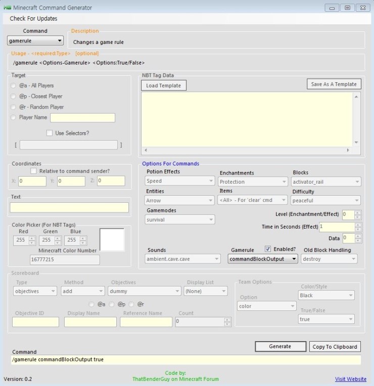 [TOOL]마인크래프트 명령어 생성기(Minecraft Command Generator) : 네이버 블로그