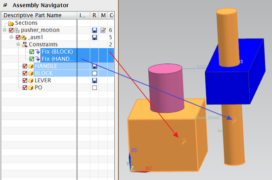 에스엠제이) NX Motion simulation Exercise [Link, Joint, 3D contact] Lever 모션 ...
