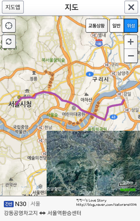 심야버스 N30 버스 파헤치기강동공영차고지 서울역 환승 센터 동대문구청 편 네이버 블로그