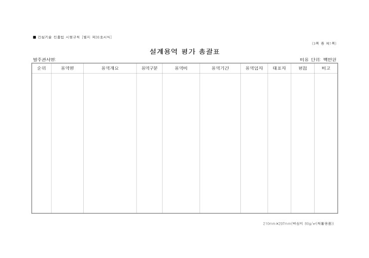 설계용역 평가 총괄표¸ 감독권한 대행 등 건설사업관리용역 평가 총괄표¸ 시공평가 총괄표 네이버 블로그