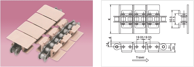 PLASTIC TOP PLATE CHAIN (60#) 플라스틱 탑 플레이트 체인 - (주)우진자동화 : 네이버 블로그