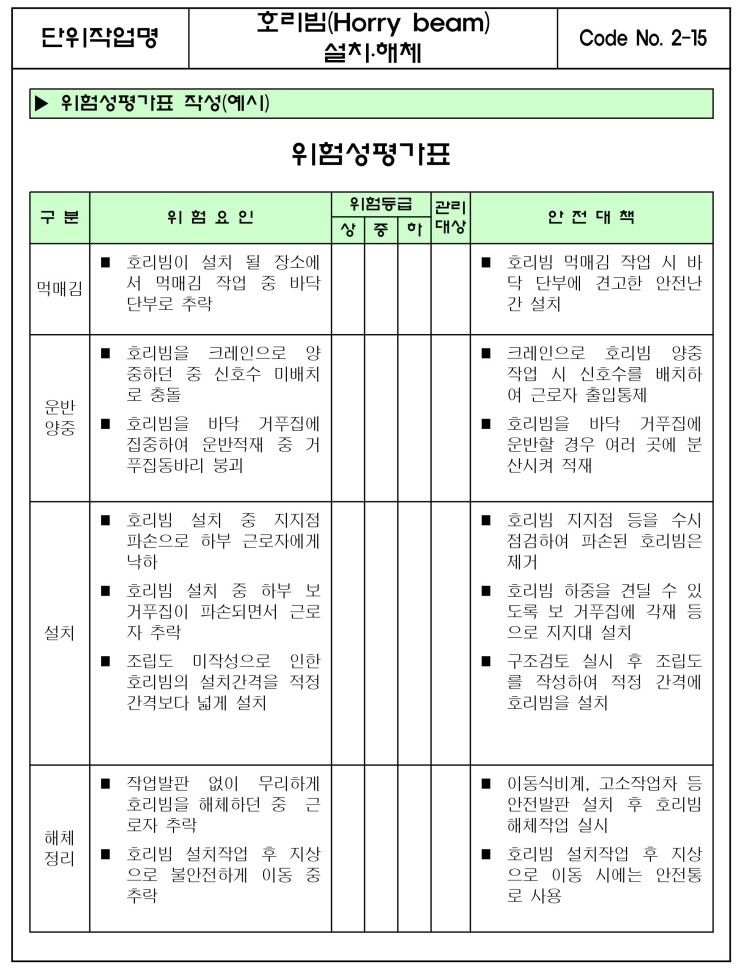 호리빔(Horry beam) 설치.해체 : 네이버 블로그