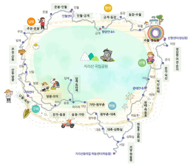 지리산 둘레길 지도 : 네이버 블로그