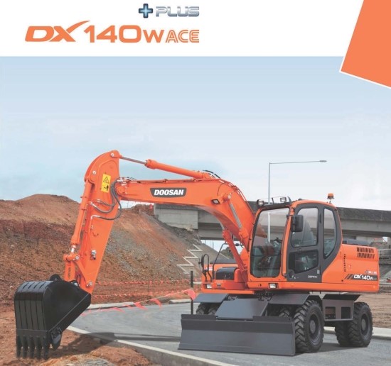 두산인프라코어 휠형 굴삭기 DX140W 제원표 : 네이버 블로그