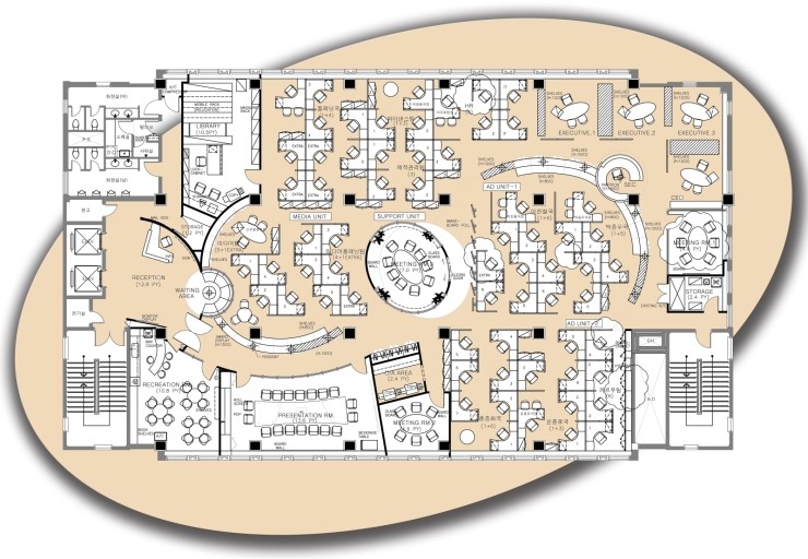 사무실 인테리어 도면, 오피스 인테리어 공사 도면대행 : 네이버 블로그