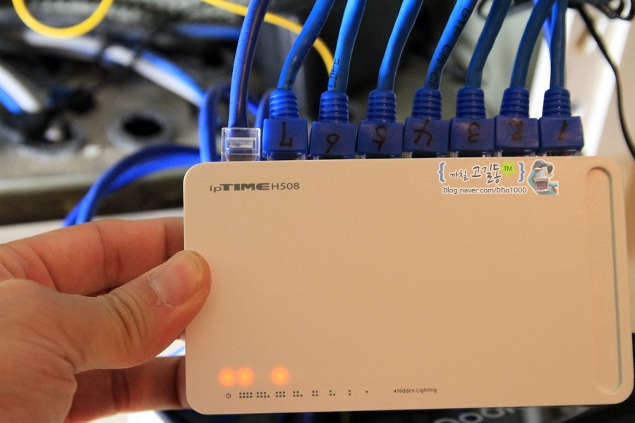 전화단자함 속 인터넷 공유기 IpTime H508 교체 ~ 고장난 유선공유기(네트워크공유기)교체,스위칭 허브 : 네이버 블로그
