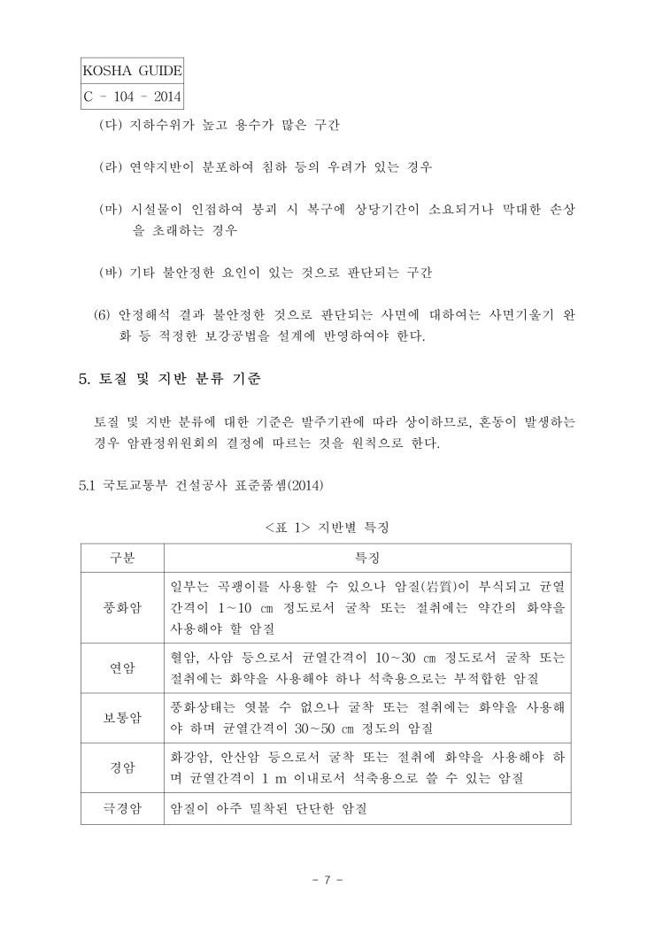 건설공사 굴착사면 안전기울기 기준에 관한 기술지침 네이버 블로그