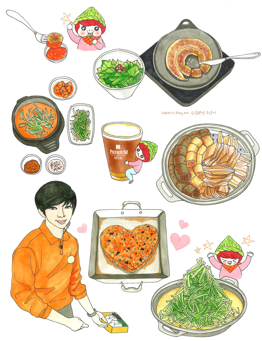 [음식 일러스트] 대학로 맛집 '순대실록' 단체모임 with 트레저헌터 : 네이버 블로그