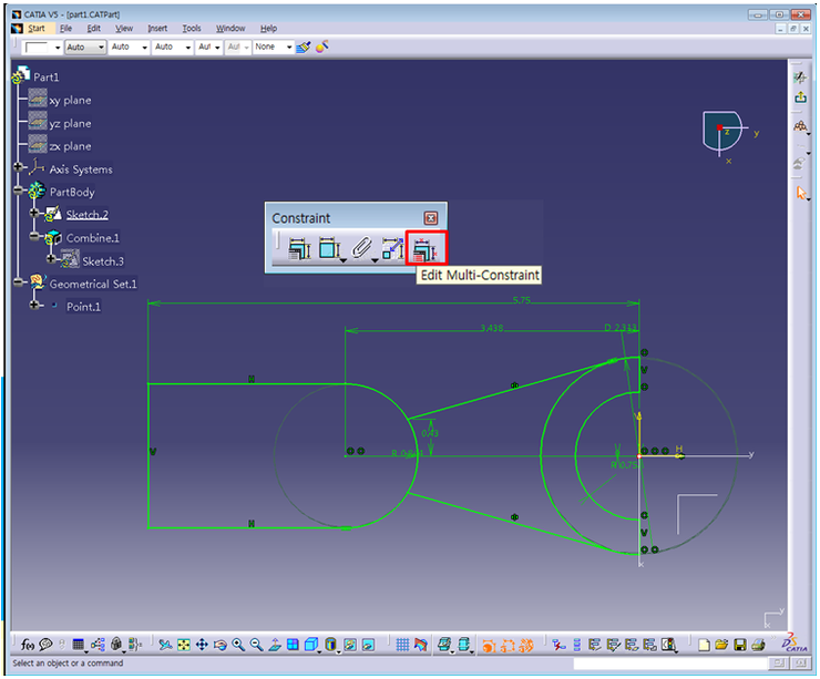 카티아 스케치 작업 시 유용한 팁 CATIA Sketch Tip_Auto Search_Edit Multi Constrain : 네이버 블로그