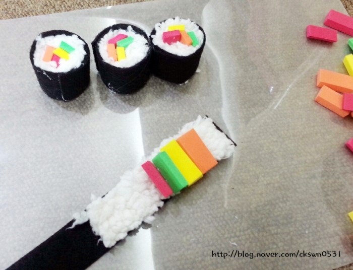 유아 교구 만들기 김밥 만들기 세트 봄 교구 역할 놀이 교구 네이버 블로그