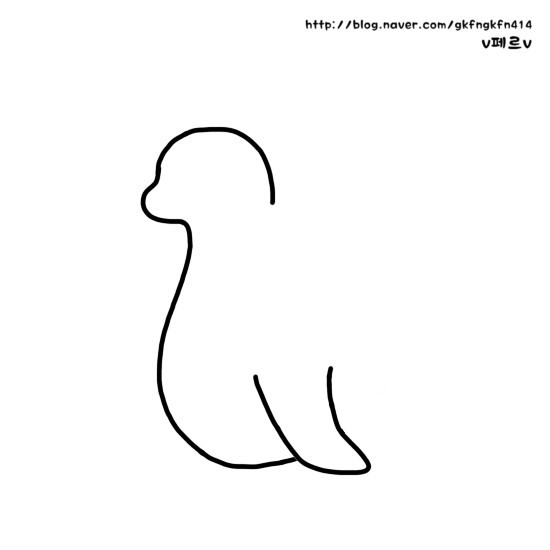 간단한 손그림 그리기 귀여운 물개 캐릭터 그리기 네이버 블로그